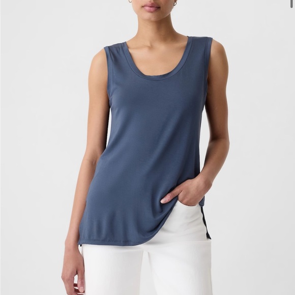 GAP Factory | Tops | 2 Gap Factory Scoopneck Luxe Sleeveless Tops Blue ...